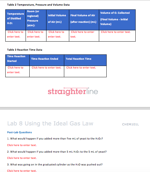Solved Table 2 Temperature, Pressure and Volume Data Room | Chegg.com