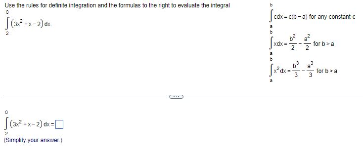 Solved Use the rules for definite integration and the | Chegg.com