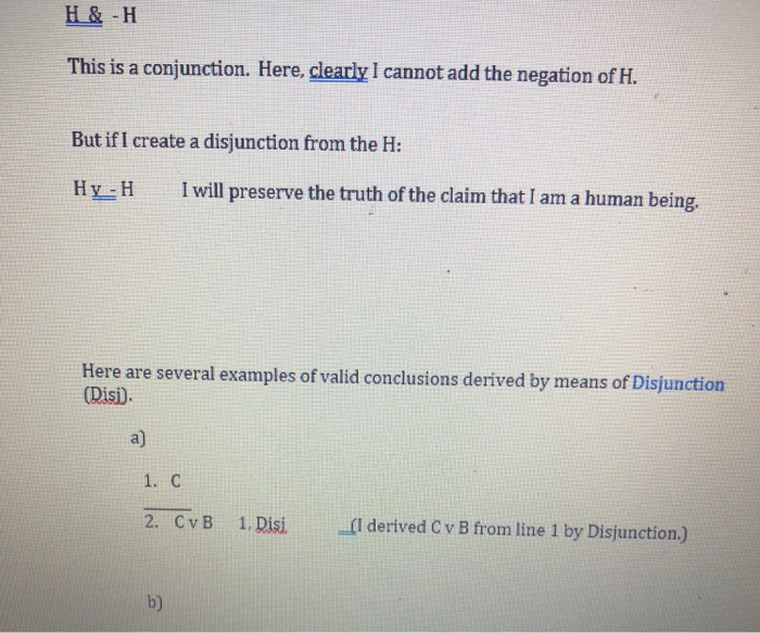 Solved Create three examples of disjunctions like shown | Chegg.com