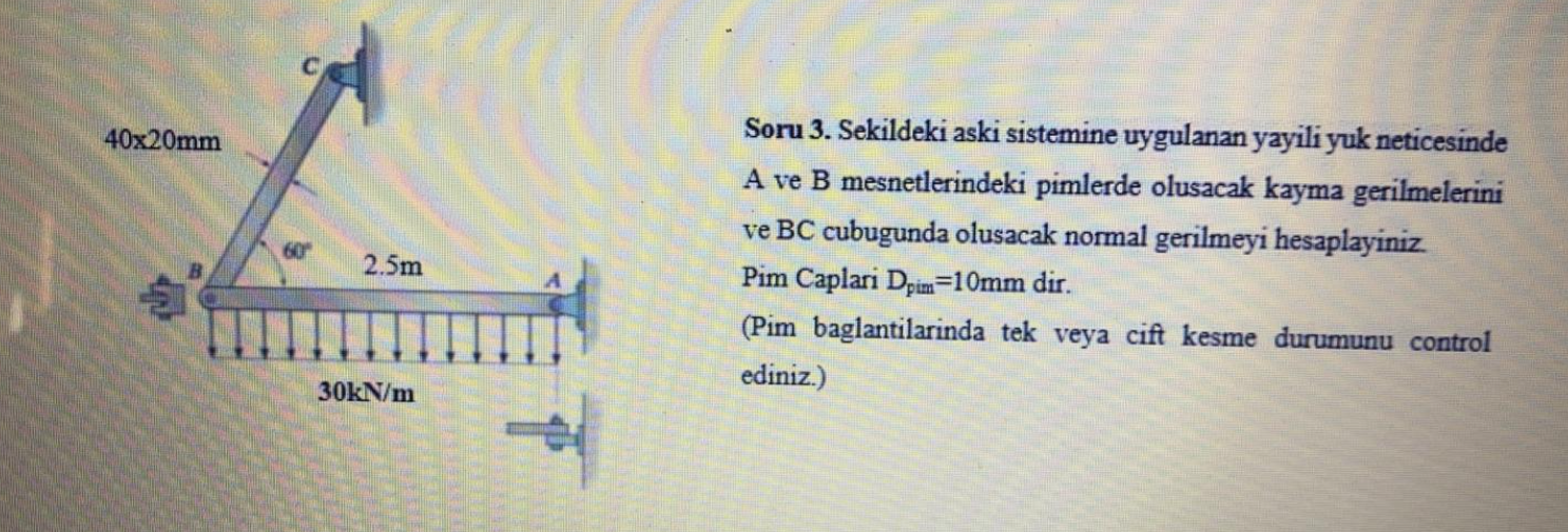 Solved Calculate the shear stresses on the pins in the A and | Chegg.com