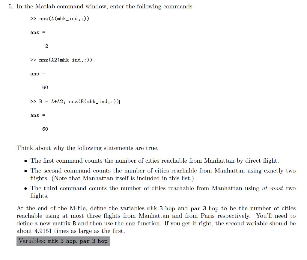 Solved 5. In the Matlab command window, enter the following | Chegg.com