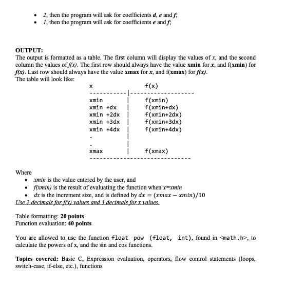 Solved Write a program to evaluate any function of order 5 | Chegg.com