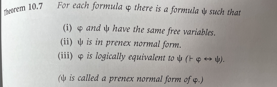 Solved For each formula o there is a formula y such that | Chegg.com