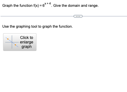 Solved Graph the function f(x)=6x+4. Give the domain and | Chegg.com