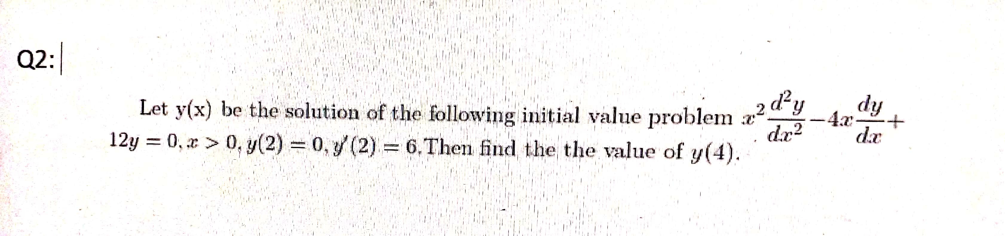 Solved Let y(x) ﻿be the solution of the following initial | Chegg.com