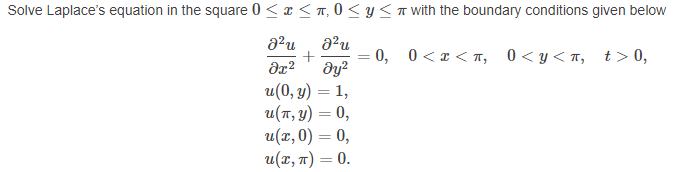 Solved Solve Laplace's equation in the square 00, ar2 მj2 | Chegg.com