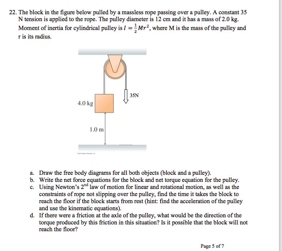 Solved 22. The block in the figure below pulled by a | Chegg.com