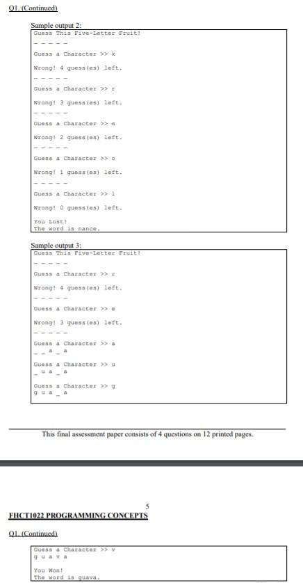 Solved Q1. Construct a FLOWCHART for a game, written in | Chegg.com
