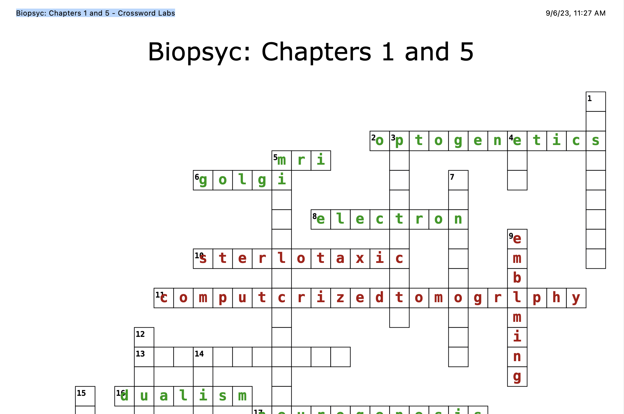 Solved Biopsyc: Chapters 1 and 5\begin{tabular}{|l|} \hline | Chegg.com
