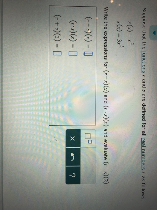 Solved Suppose that the functions r and s are defined for | Chegg.com