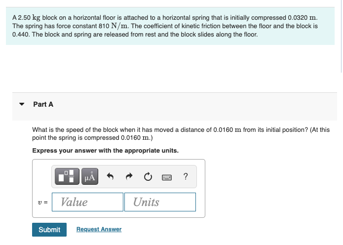 Solved A 2.50 kg block on a horizontal floor is attached to | Chegg.com