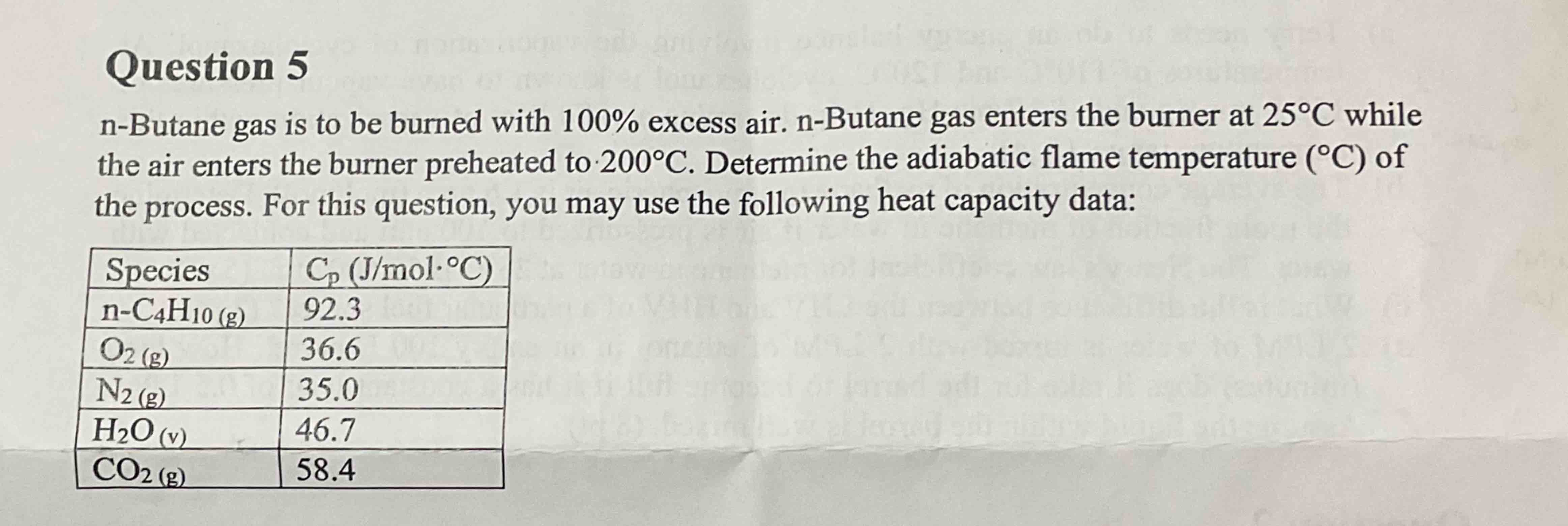 Solved Question 5n-Butane gas is to be ﻿burned with 100% | Chegg.com