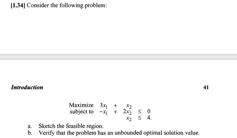 Solved [1.34] Consider the following problem: Introduction | Chegg.com