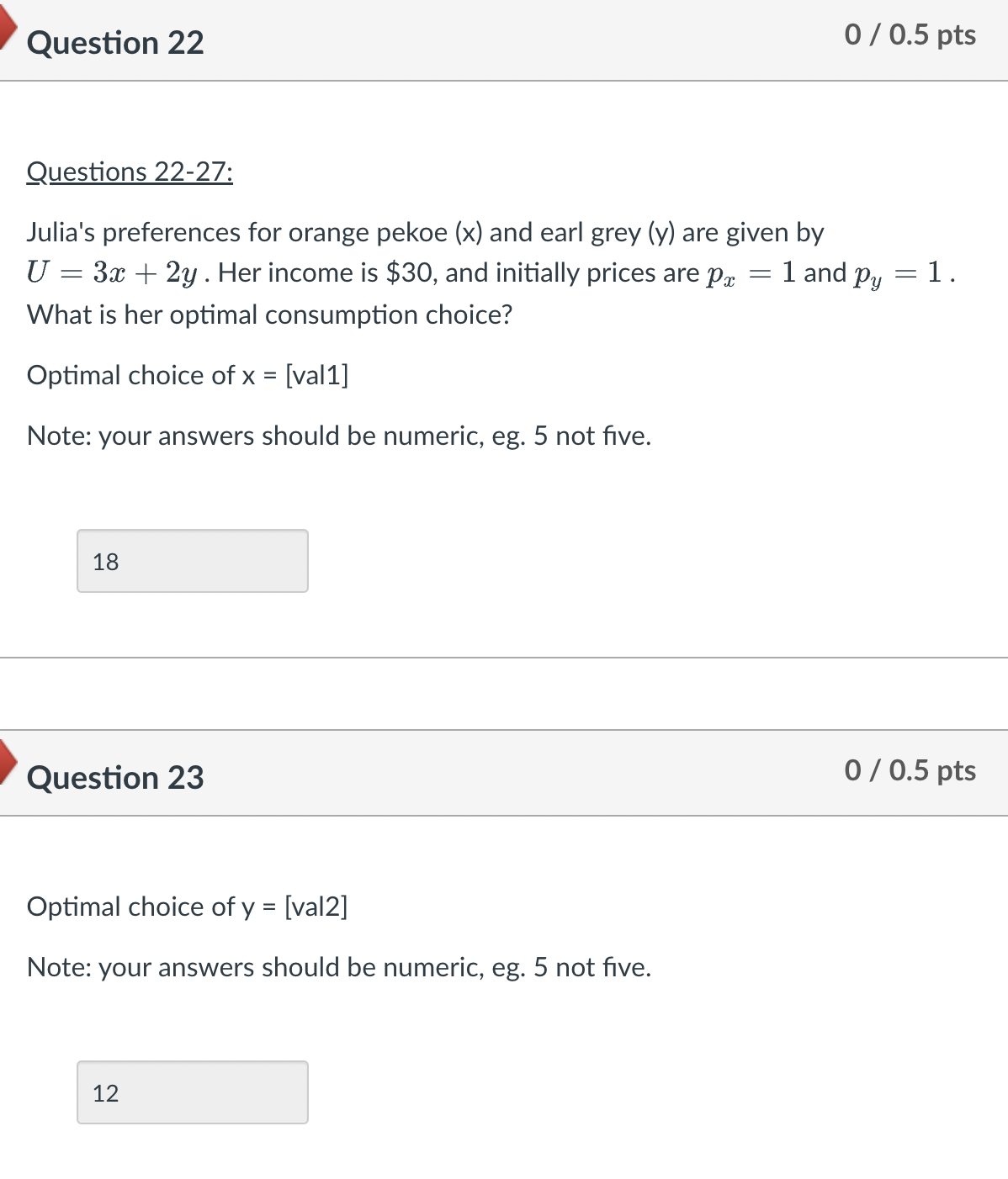 Solved Question 22Questions 22-27:Julia's preferences for | Chegg.com