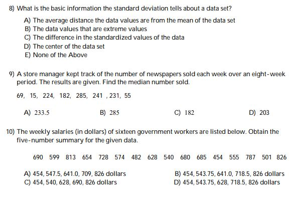Solved 8 What Is The Basic Information The Standard Chegg