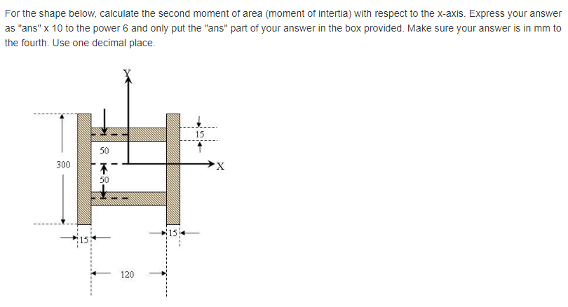 Solved For the shape below, calculate the second moment of | Chegg.com