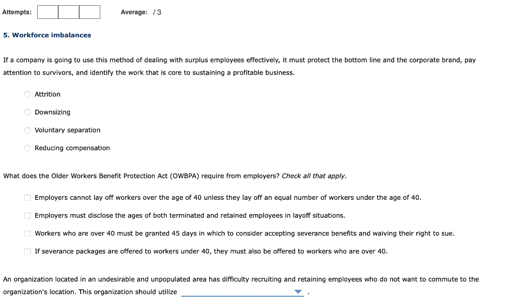 Solved Attempts: Average: 73 5. Workforce imbalances If a | Chegg.com