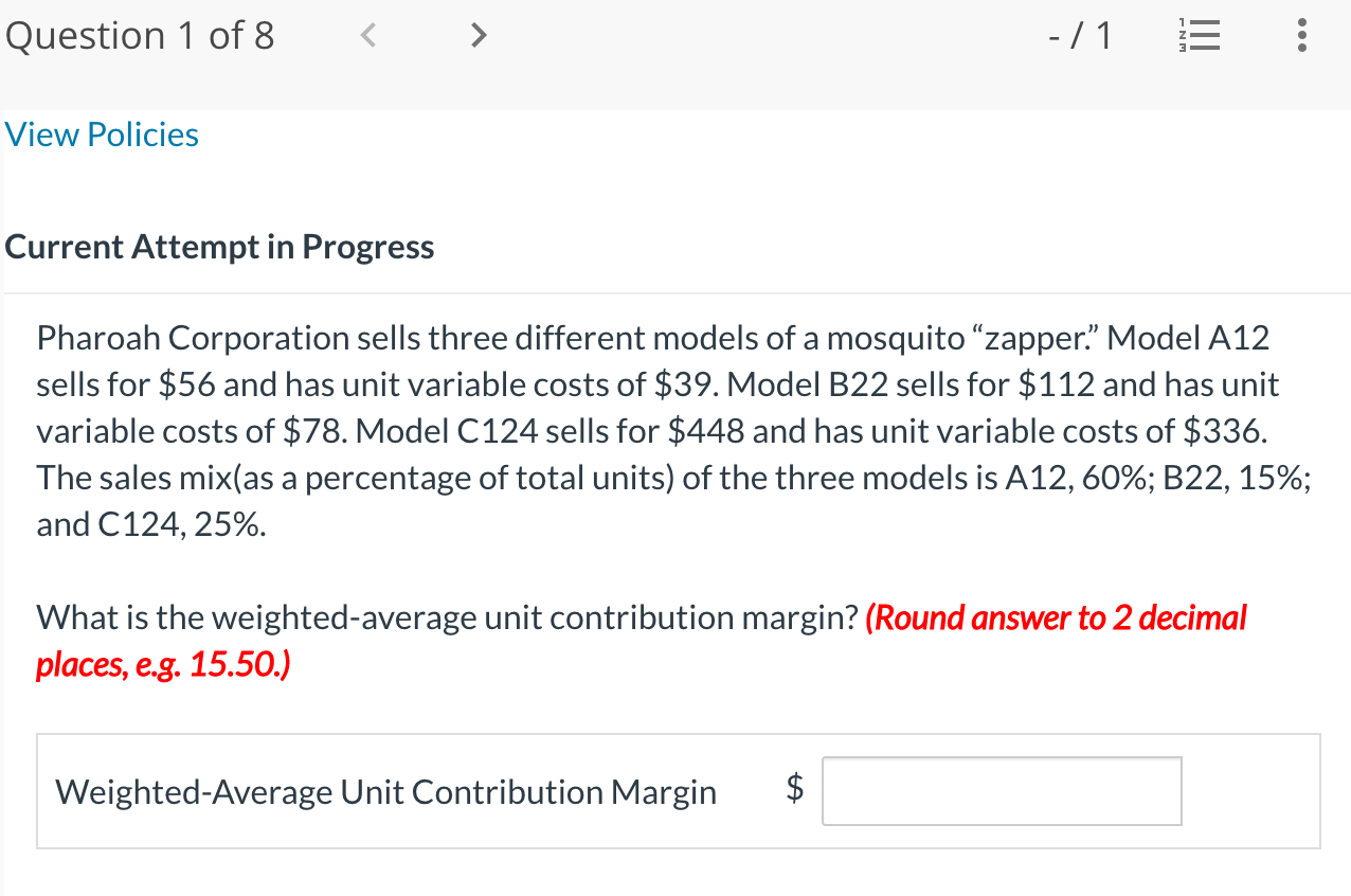 Solved Pharoah Corporation sells three different models of a | Chegg.com