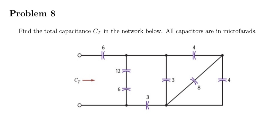 Solved Problem 8Find the total capacitance CT ﻿in the | Chegg.com