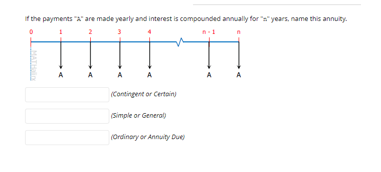 if the payments "A" are made yearly and interest is | Chegg.com