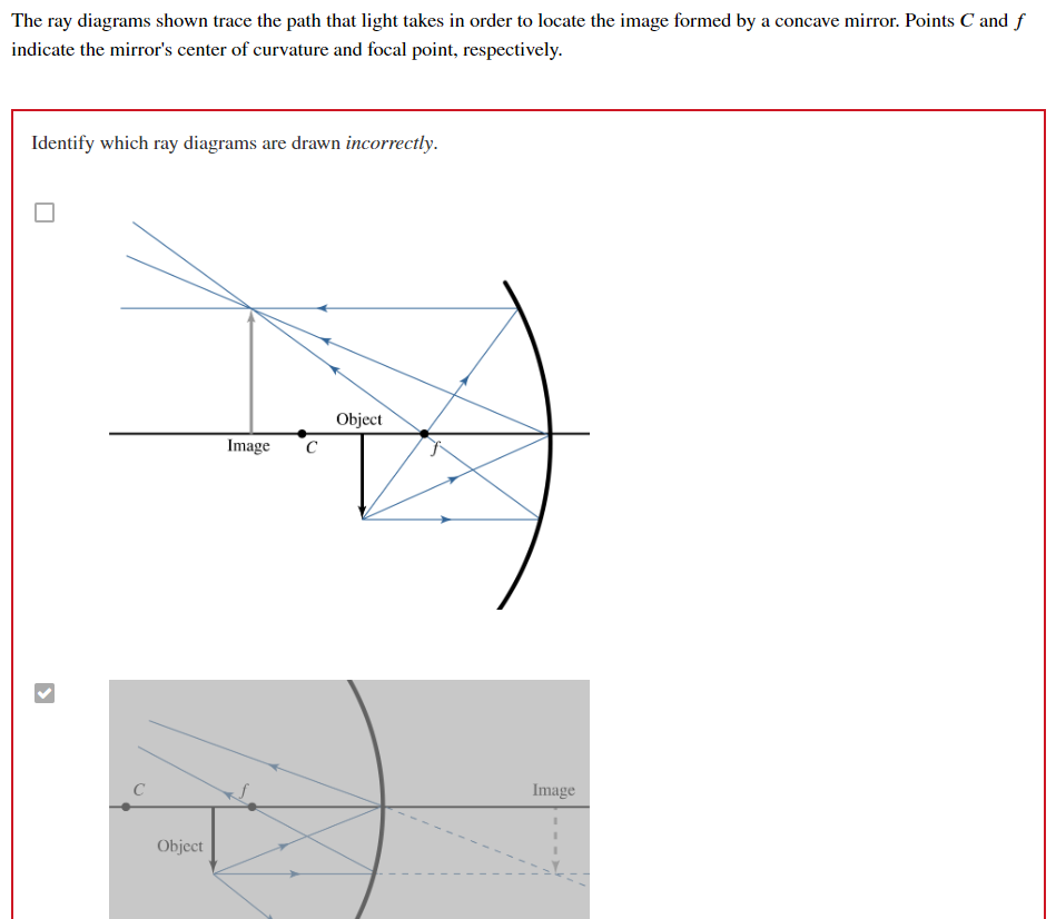 Solved The ray diagrams shown trace the path that light | Chegg.com