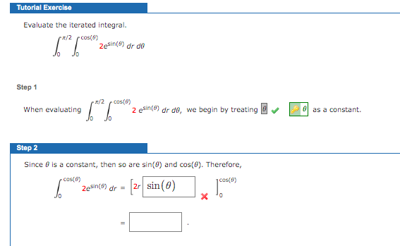 Solved Tutorial Exercise Evaluate the iterated integral. A/2 | Chegg.com