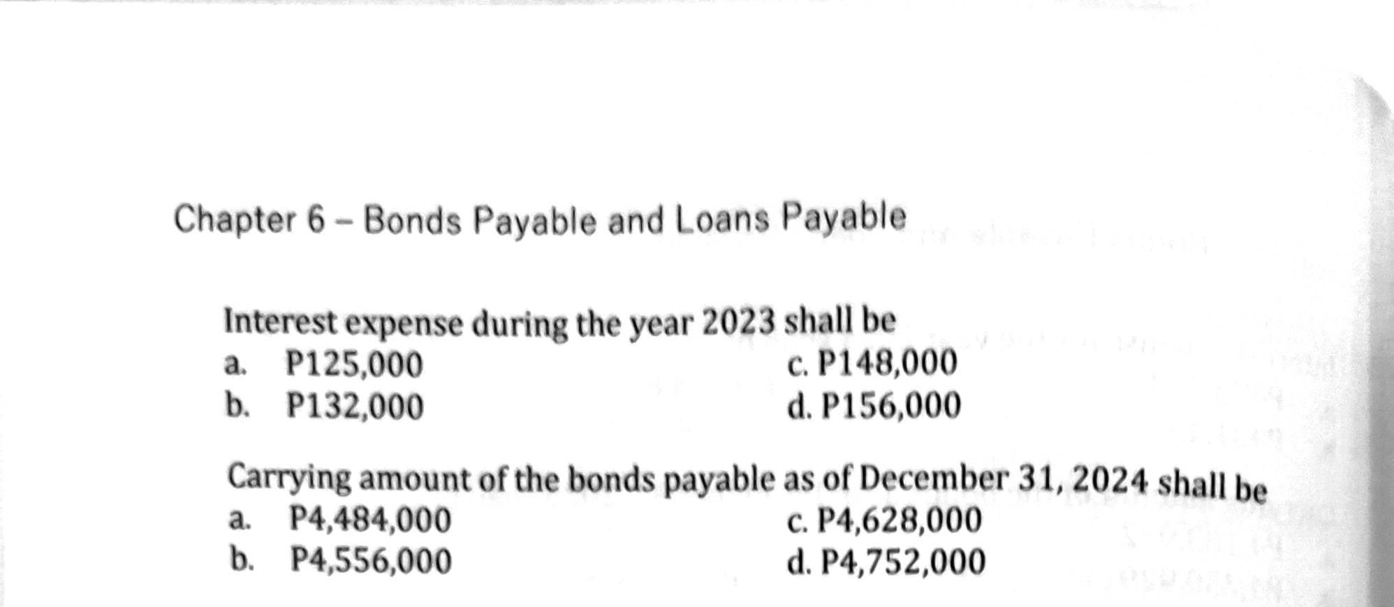 Solved Chapter 6 - Bonds Payable and Loans Payable Interest | Chegg.com