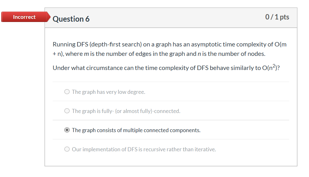 Solved Running DFS (depth-first search) on a graph has an | Chegg.com