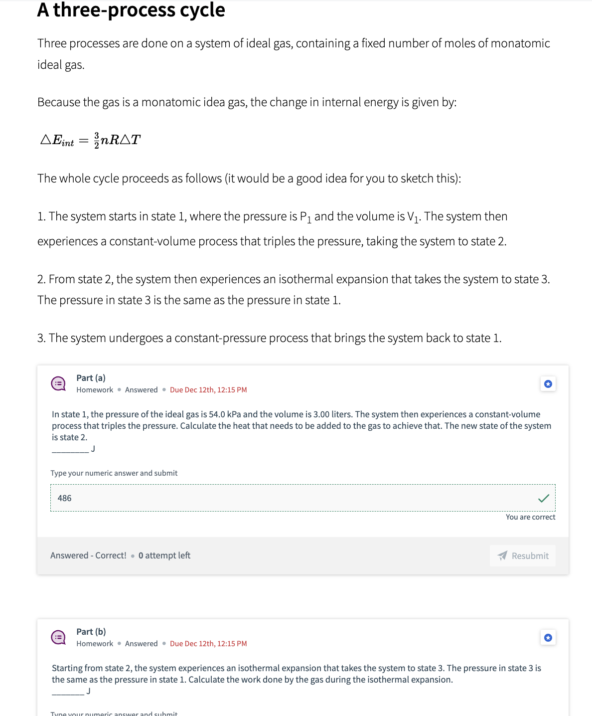 A three-process cycleThree processes are done on a | Chegg.com