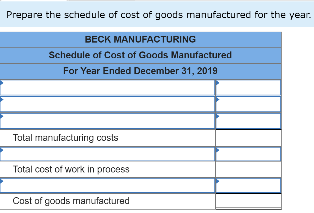 Solved Exercise 14-15 Schedule of cost of goods manufactured | Chegg.com