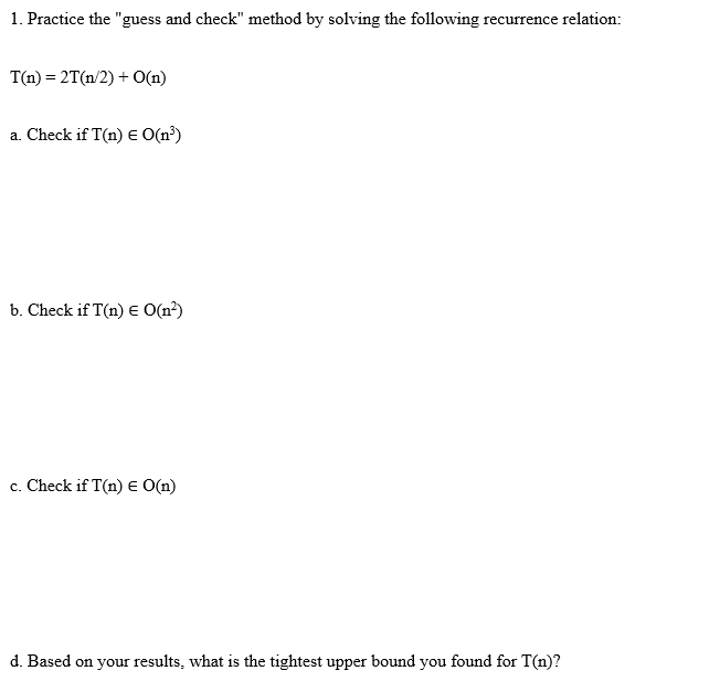 Solved 1. Practice the "guess and check" method by solving | Chegg.com
