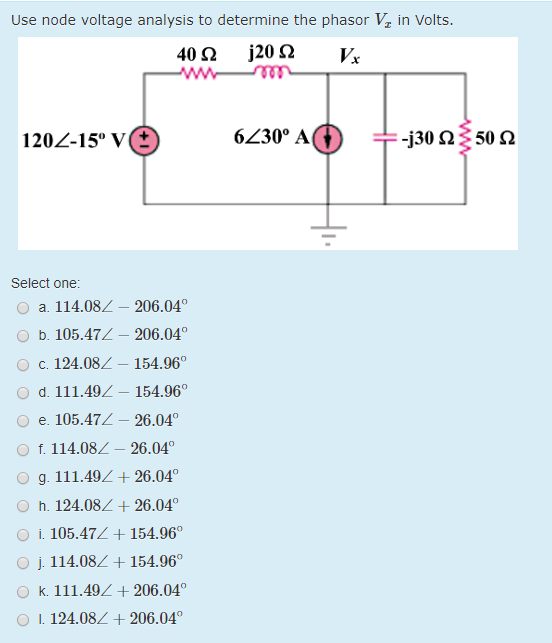 Solved Use node voltage analysis to determine the phasor Vin | Chegg.com