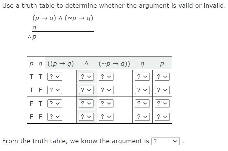 Solved Use a truth table to determine whether the argument | Chegg.com