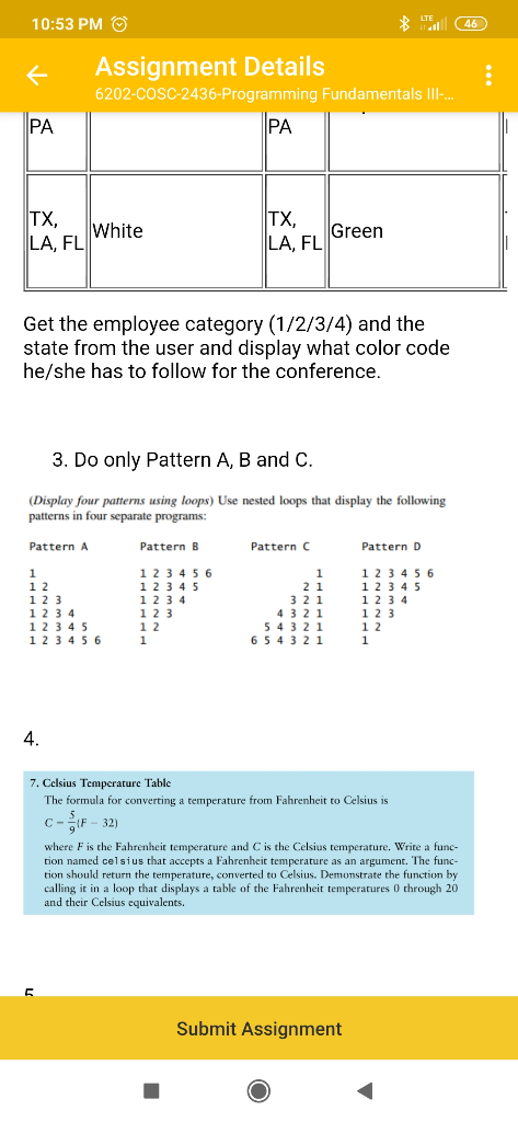 Solved 10:52 PM | 3 | (46) Assignment Details | Chegg.com