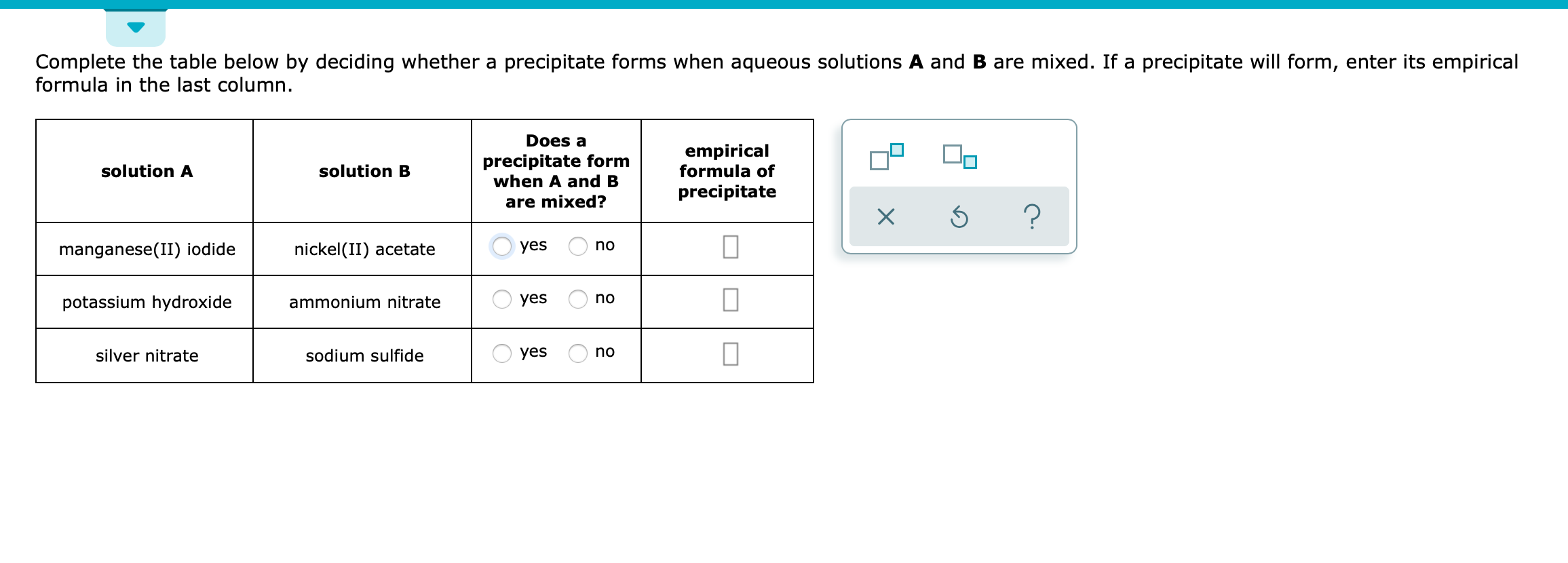 Solved Complete the table below by deciding whether a | Chegg.com