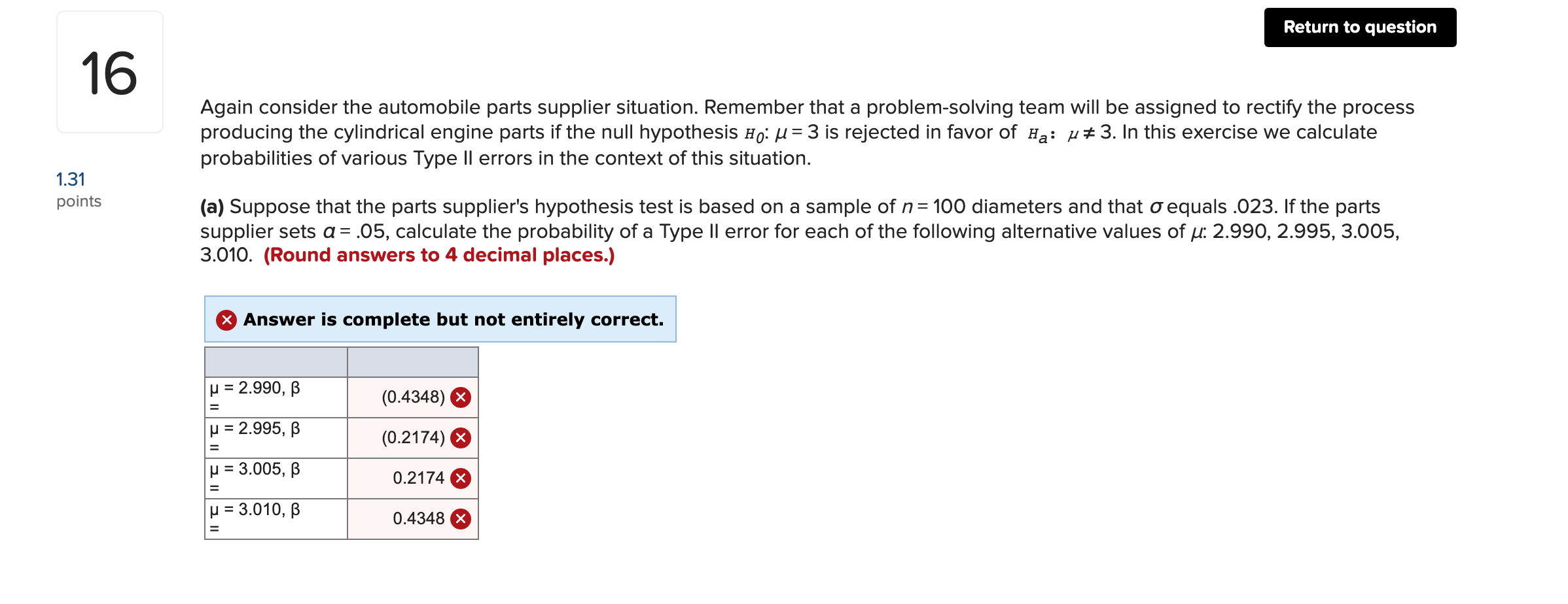 Solved Again Consider The Automobile Parts Supplier Chegg