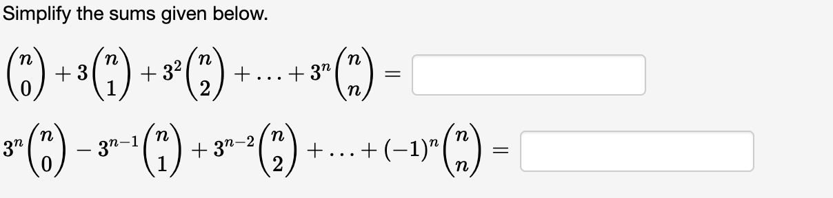 Solved Simplify the sums given below. | Chegg.com