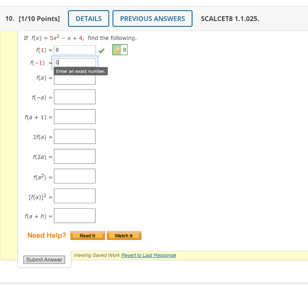 Solved 10. [1/10 Points] DETAILS PREVIOUS ANSWERS SCALCET8 | Chegg.com