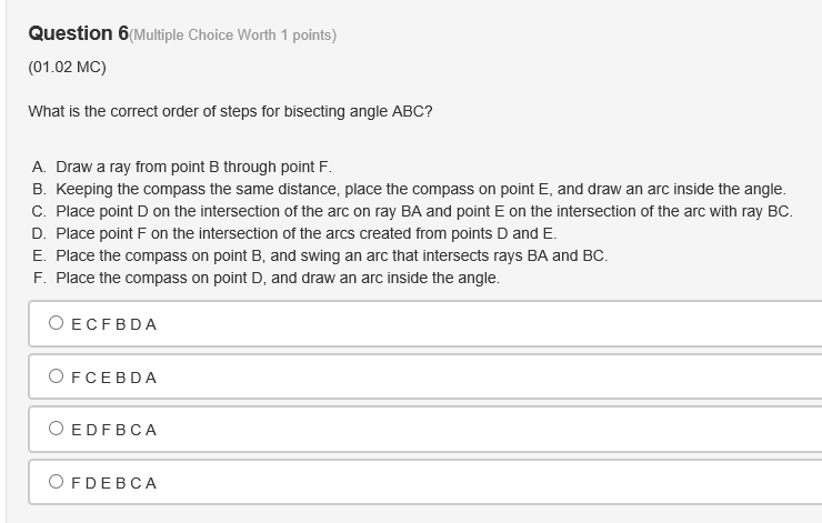 Solved Question 6(Multiple Choice Worth 1 points) (01.02 MC) | Chegg.com