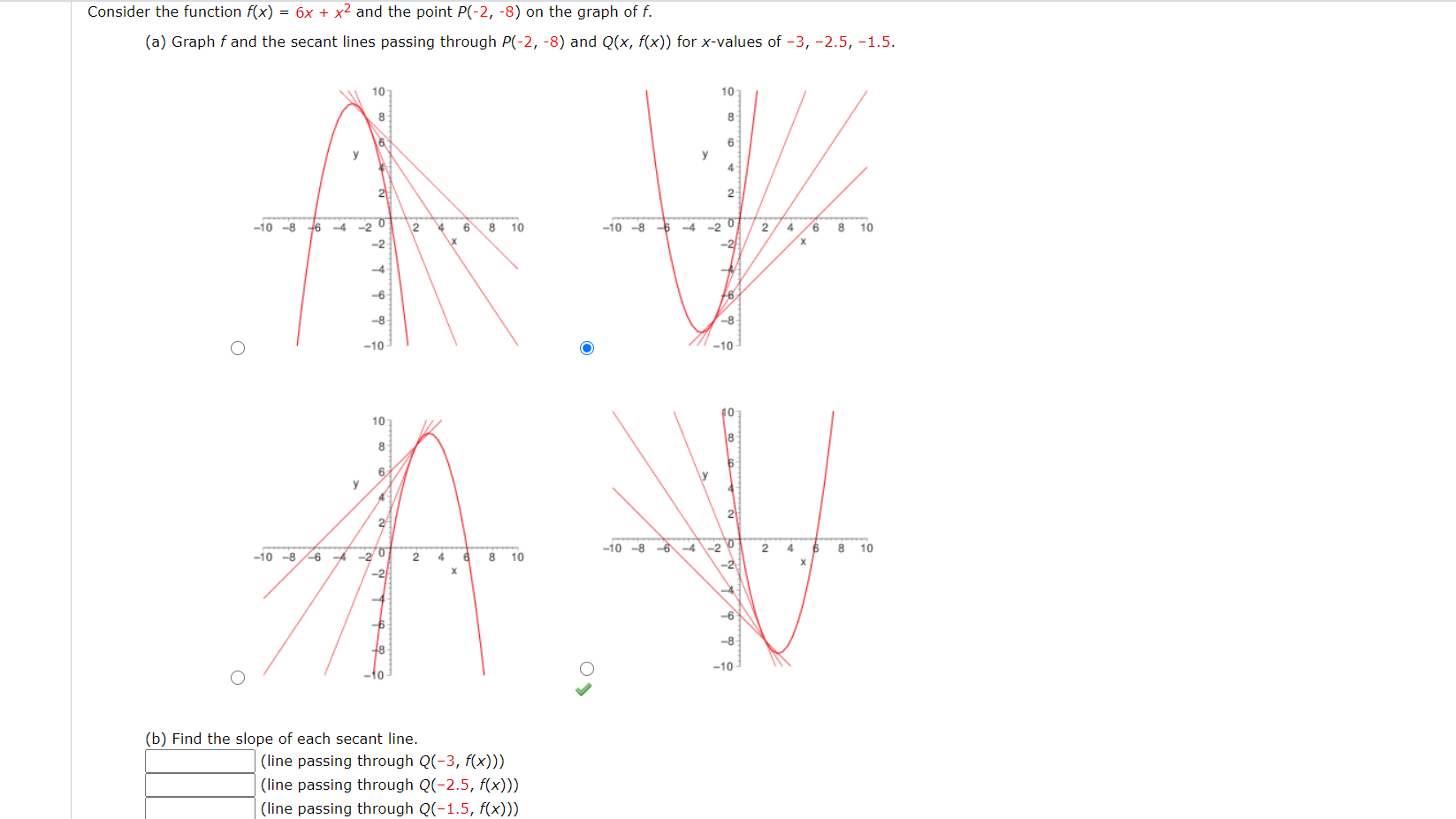 Solved Consider the function f(x) = 6x + x2 and the point | Chegg.com