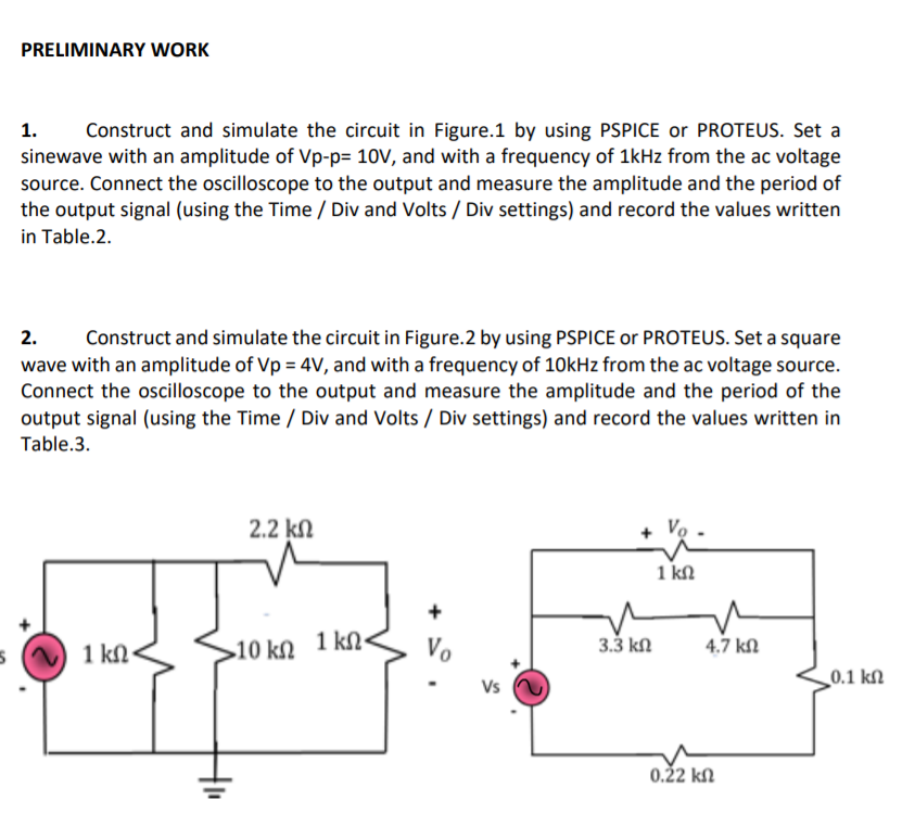Solved PRELIMINARY WORK 1. Construct and simulate the | Chegg.com
