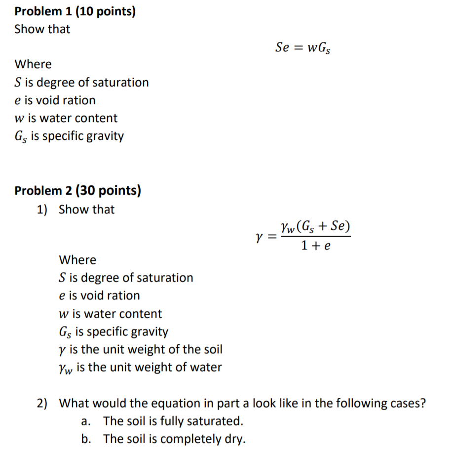 Solved Problem 1 (10 points) Show that Se = wGs Where S is | Chegg.com