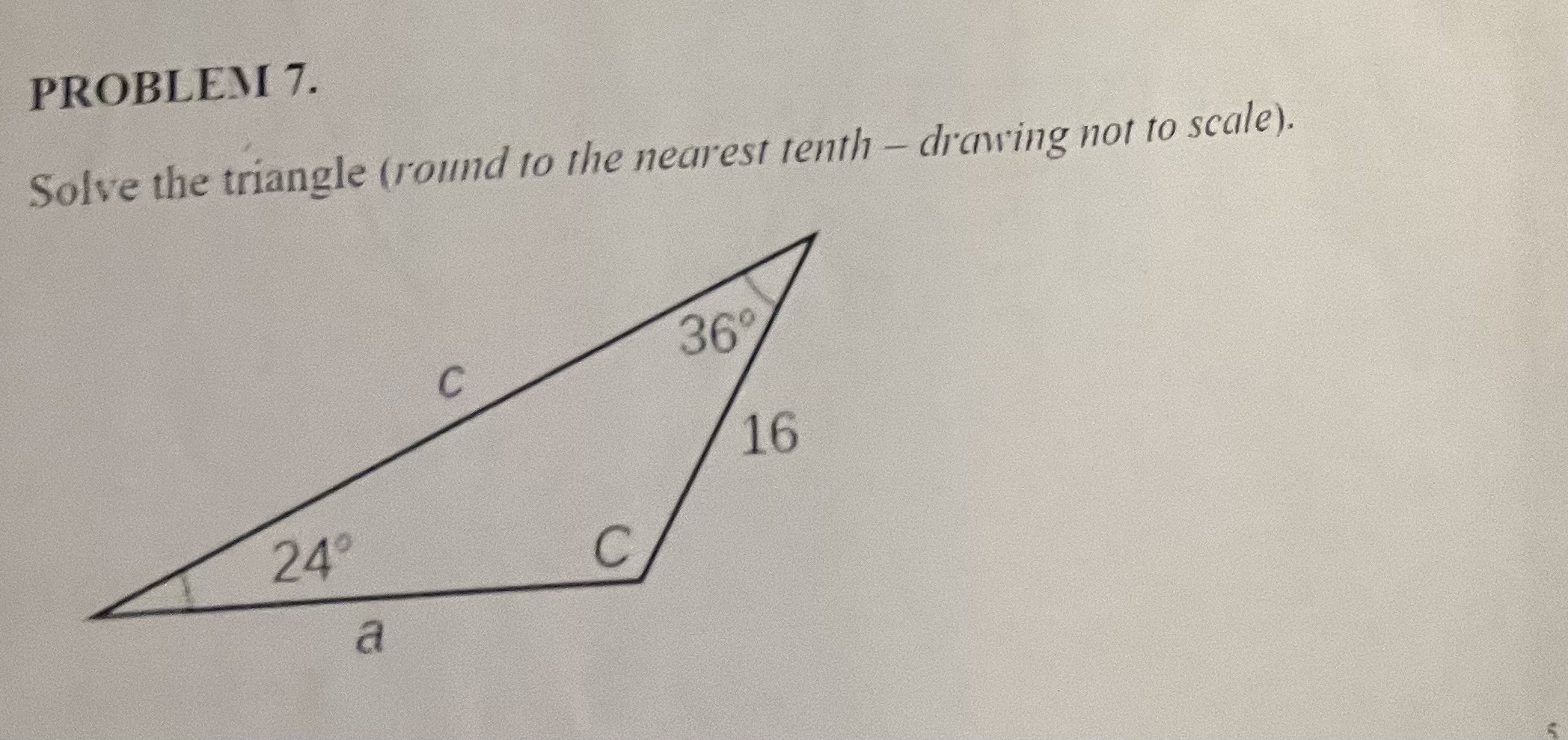 Solved Solve the triangle (round to the nearest | Chegg.com