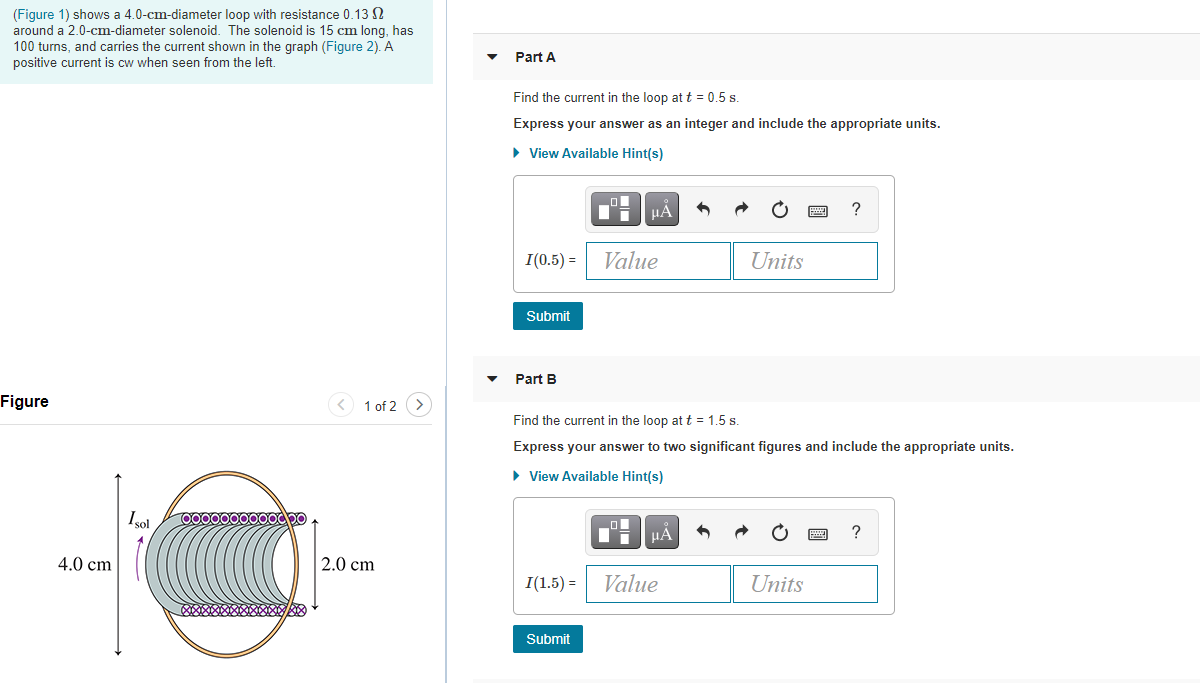 Solved (Figure 1) shows a 4.0-cm-diameter loop with | Chegg.com