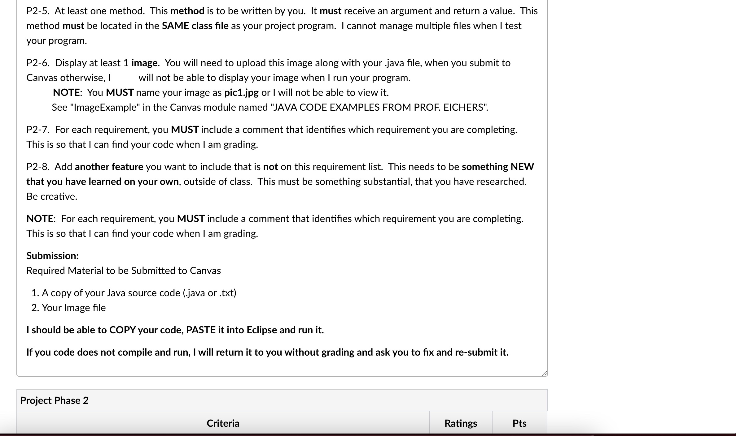 Solved Project Phase 2 NOTE: Each phase you will be ADDING | Chegg.com