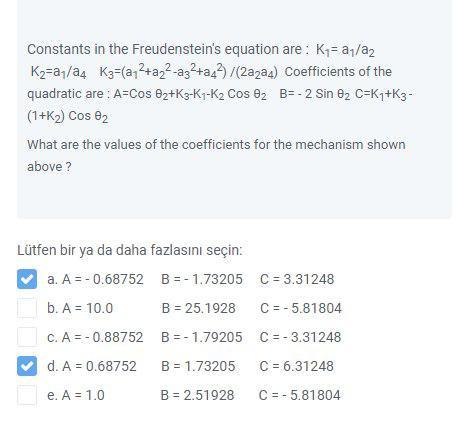 Solved Constants in the Freudenstein's equation are: Ky= | Chegg.com