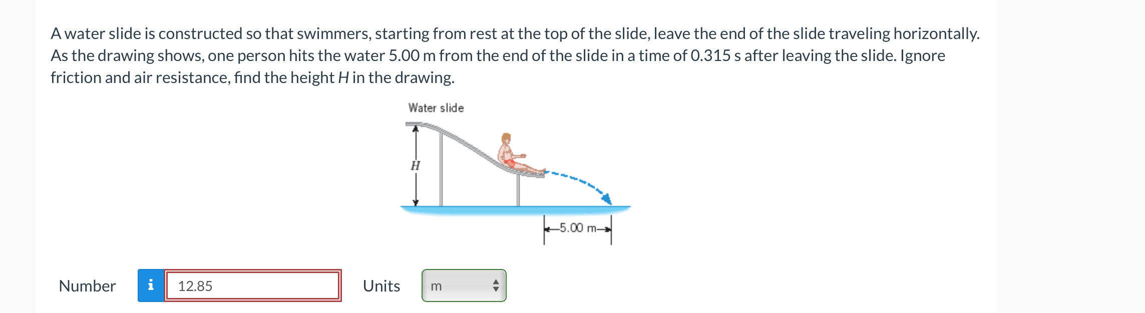 Solved A water slide is constructed so that swimmers, | Chegg.com