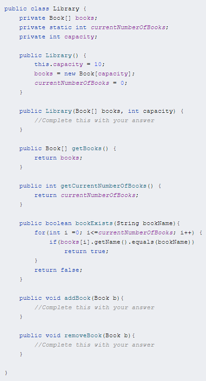 Solved Please write in java Create a class called Library | Chegg.com