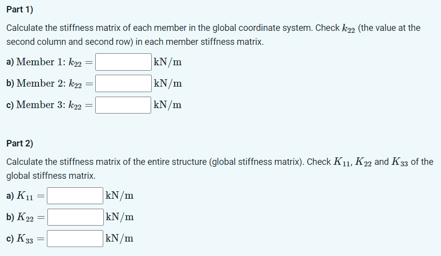 Solved Use the stiffness method to determine the horizontal | Chegg.com