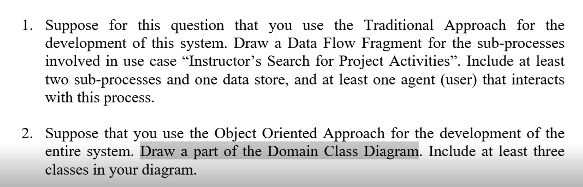 Solved Pease read the following project and answer the given | Chegg.com